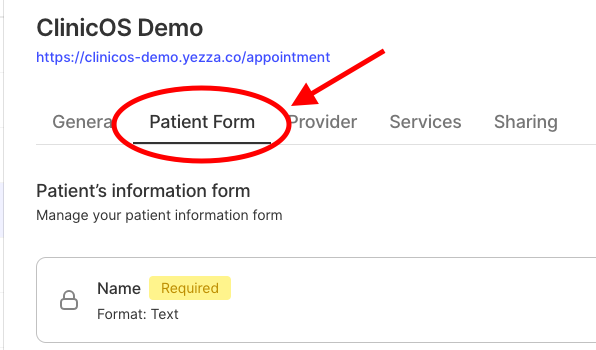 Setup Patient Form – Yezza Help Center